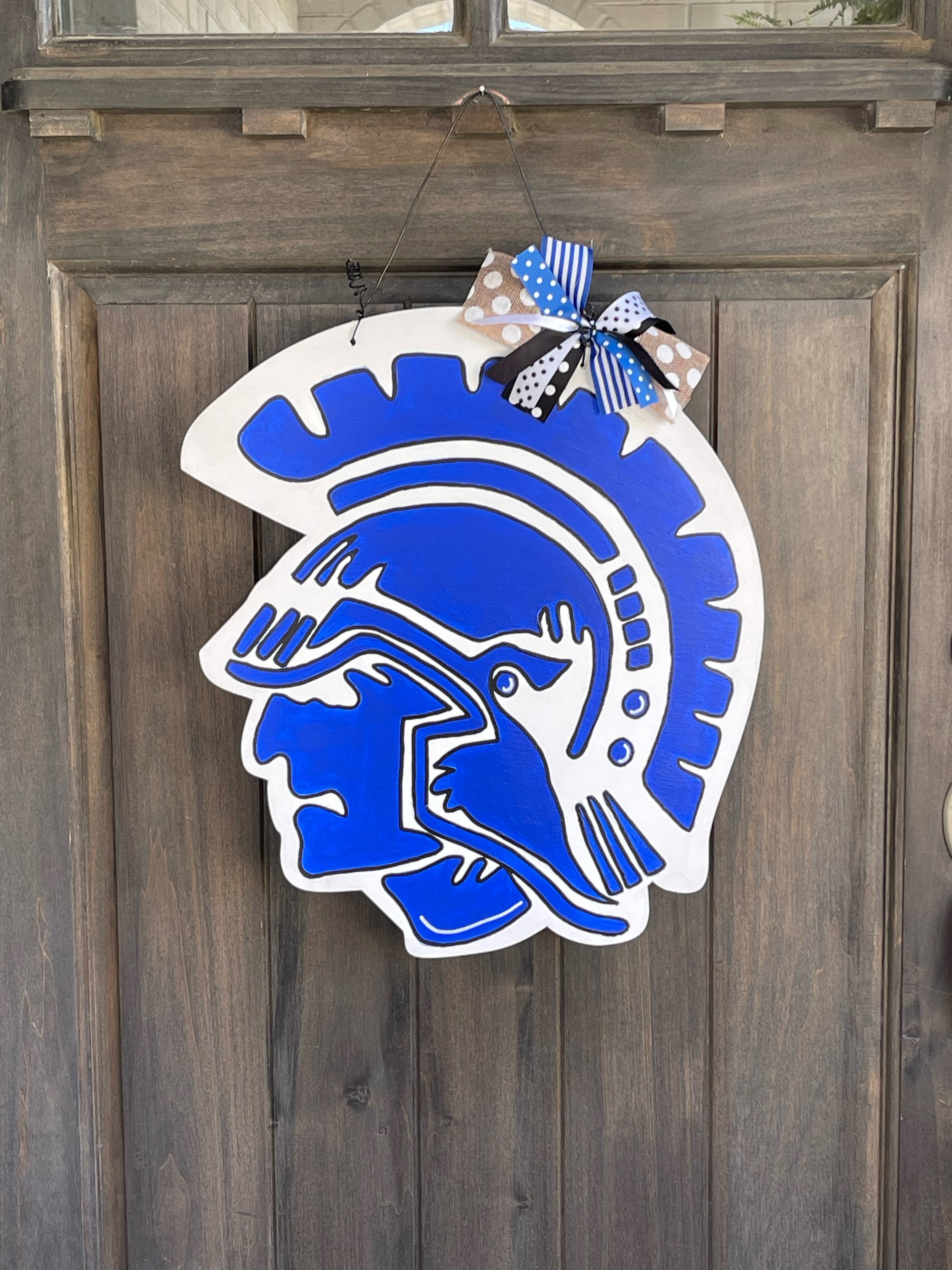 Trojan Head Door Hanger – Trinity Valley School Booster Club Spirit Shop